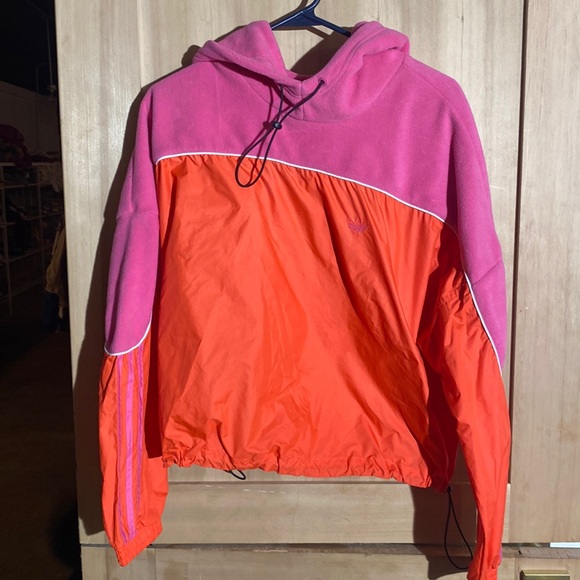 adidas | Tops | Adidas Hot Pink And Neon Orange Hoodie | Poshmark